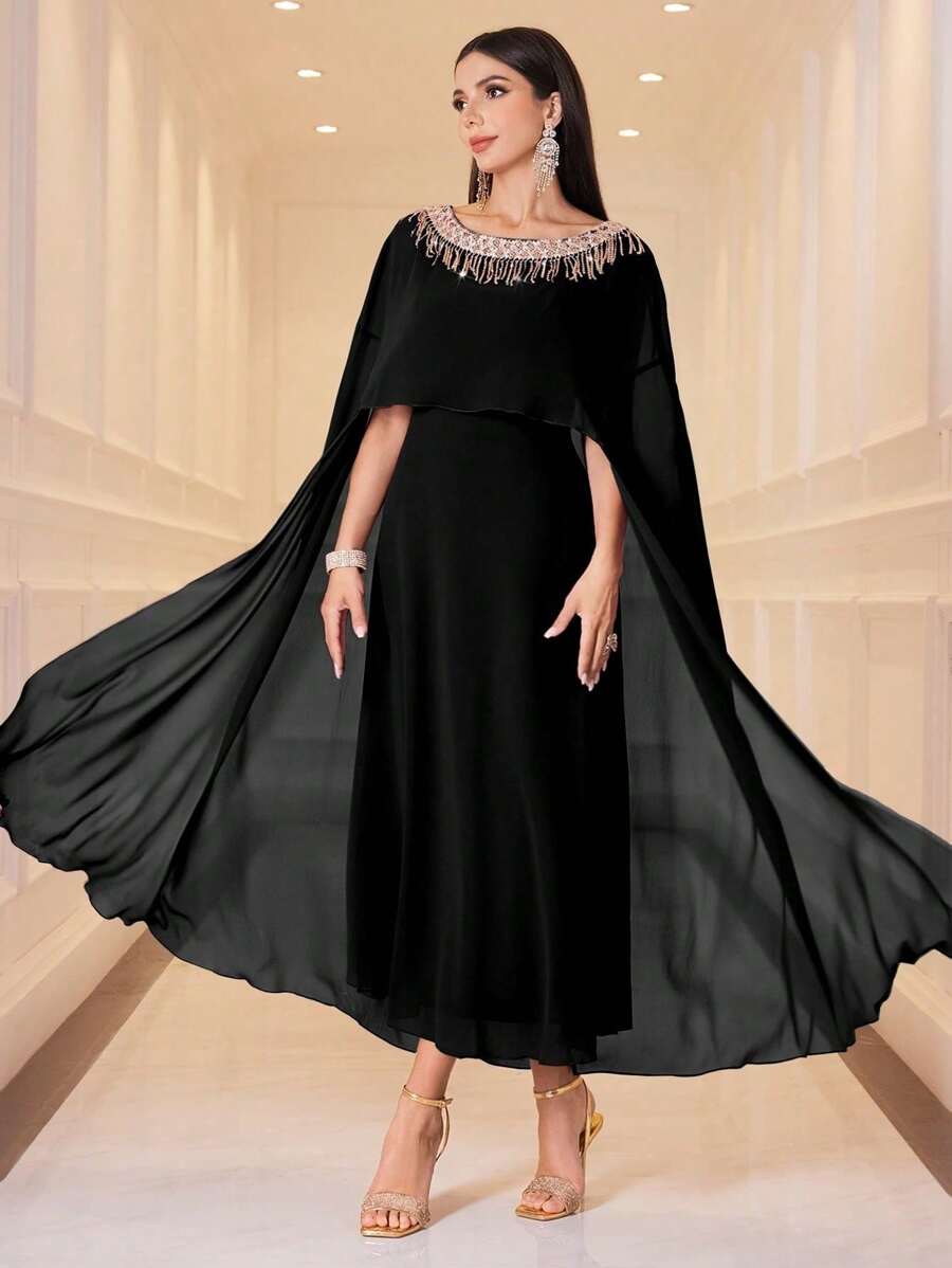 SHEIN Modely Women's Extra Long Sleeve Elegant Party Dress, Suitable ...