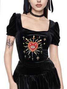 ROMWE Spring Outfits For Women Palace Gothic Girl Forest Love ...