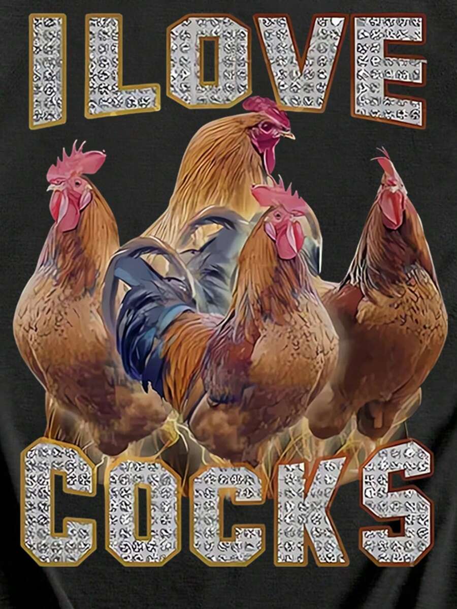 INAWLY I Love Rooster Funny Rooster Meme T Shirts Rooster Fans Short ...