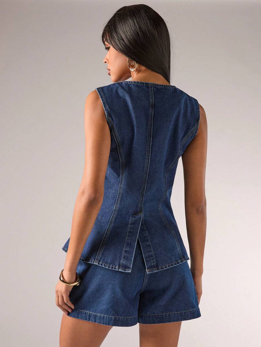 SHEIN BAE Women's Denim Casual Top, Minimalist Fashion For Everyday ...