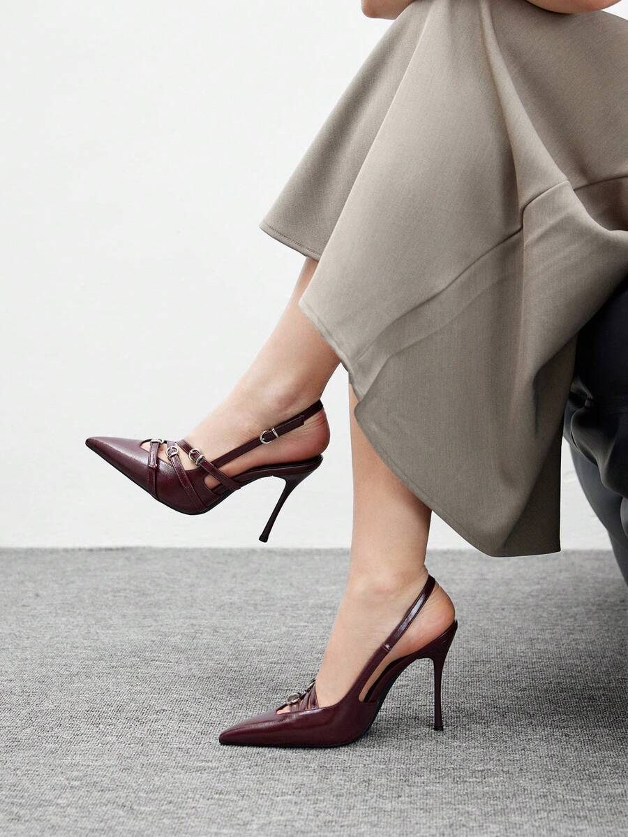 CUCCOO BIZCHIC Women High Heel Pointed Toe Slingback Pumps, Elegant And ...