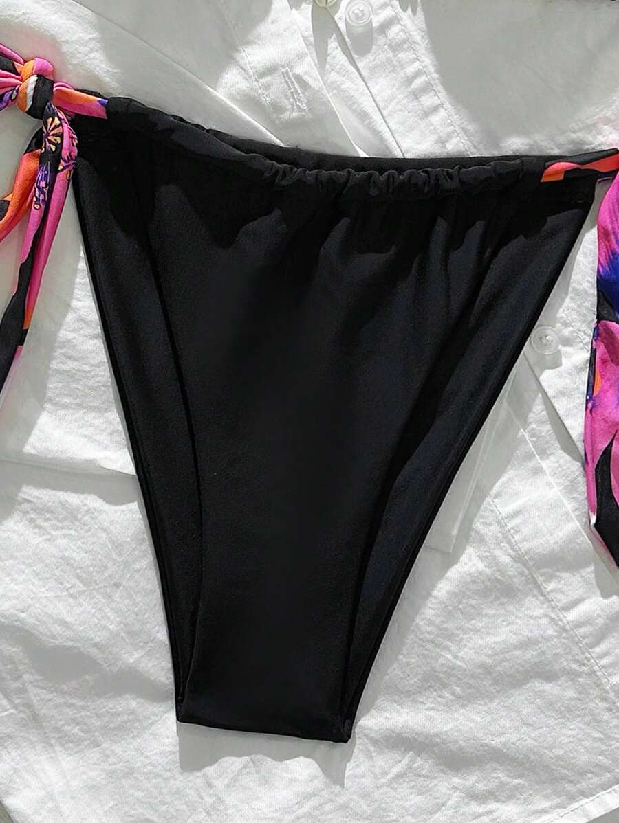 Women's New Multicolor Printed Halter Neck Backless Beachwear 2-Piece ...