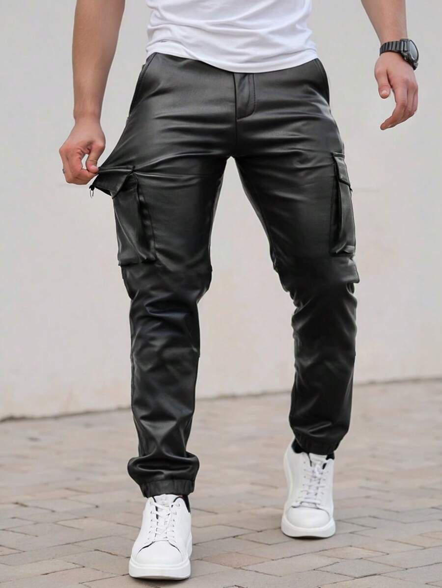 Manfinity LEGND Men's Solid Color Casual Pants, Simple And Fashionable ...