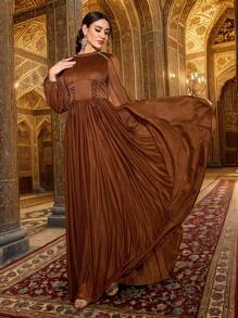 Modelyn Vestido elegante de mujer, mangas largas tipo farol ...