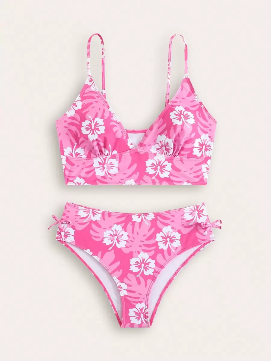 New Fashionable Teenager Girl All-Over Print Tankini Bikini Top | SHEIN USA