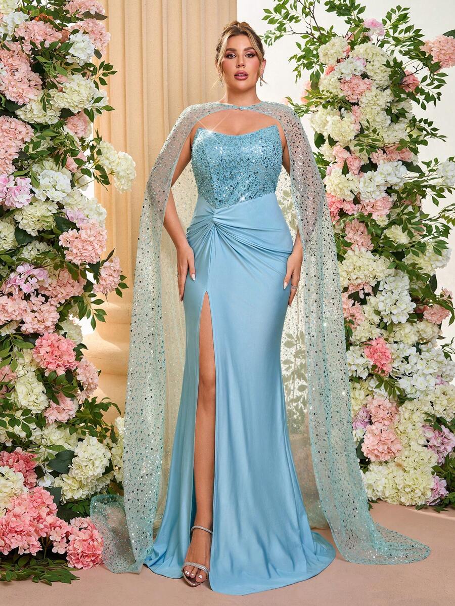 Glamrae Plus Size Romantic & Elegant Light Green Sweetheart Collar ...