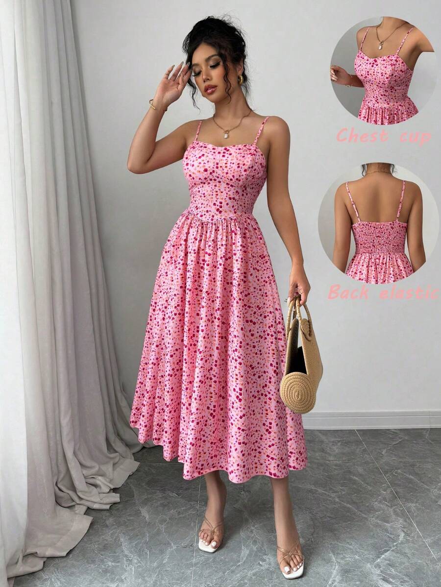 Elenzga Elenzga Romantic Floral Print Elegant Date Night Bodycon Stretch Vacation Slip Dress for ...