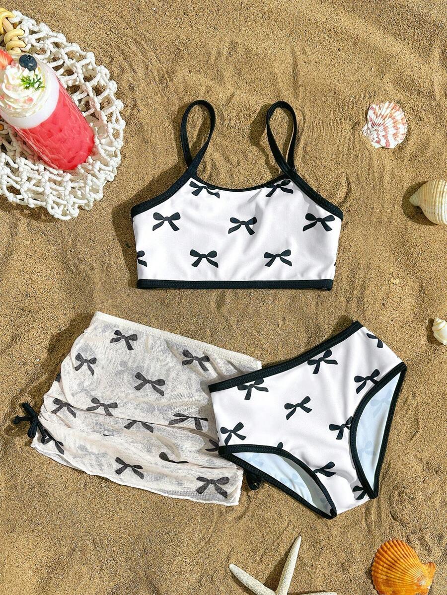 SHEIN Young Girl Swimwear Set, Beach Swimwear, Cute Bikini Set, Sports ...