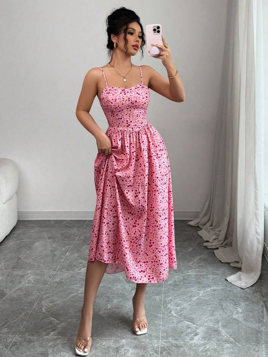 Elenzga Elenzga Romantic Floral Print Elegant Date Night Bodycon Stretch Vacation Slip Dress ...