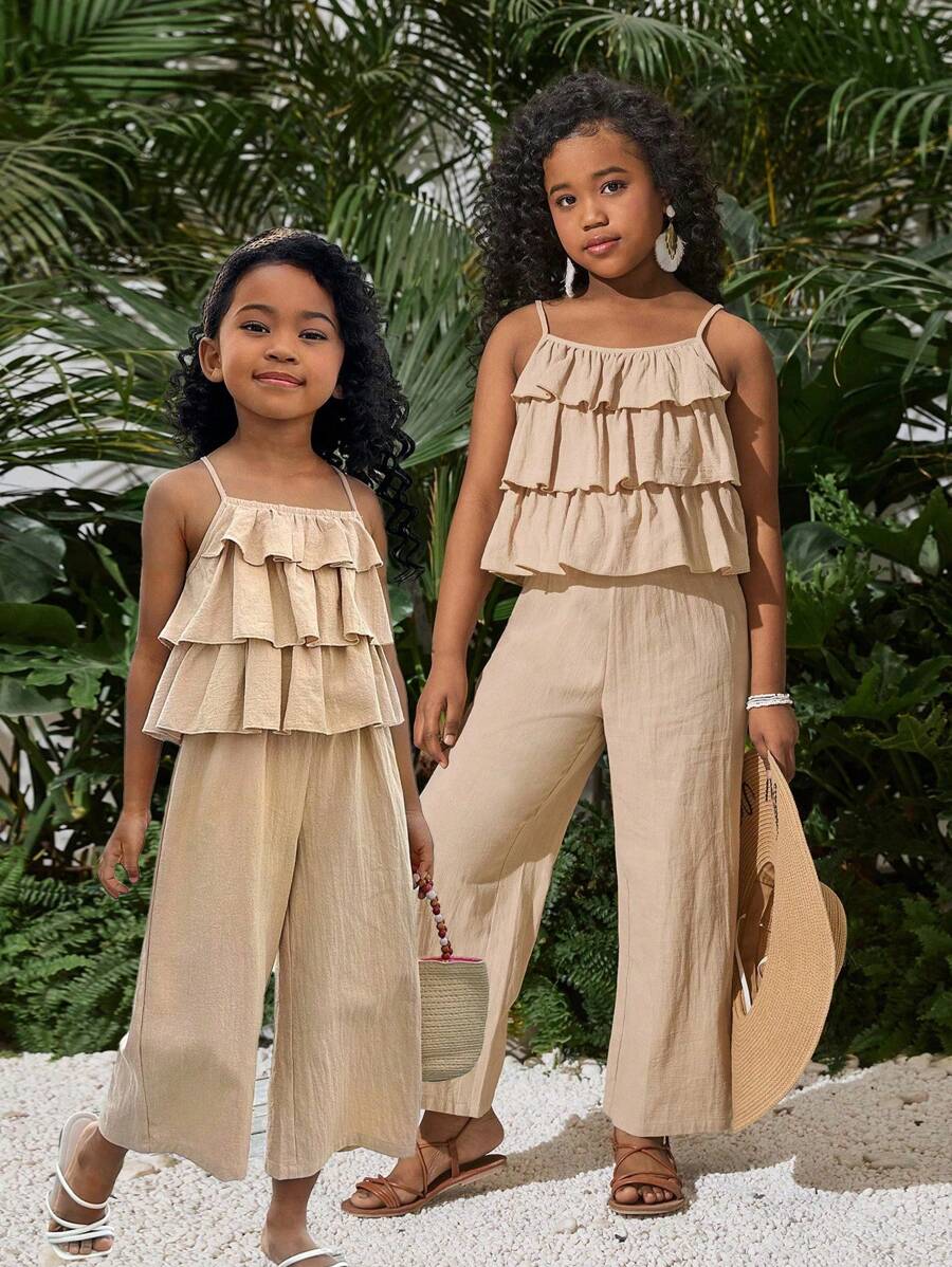 SLAYR KIDS Tween Girl Sister Matching Set Family Vacation Casual Solid ...