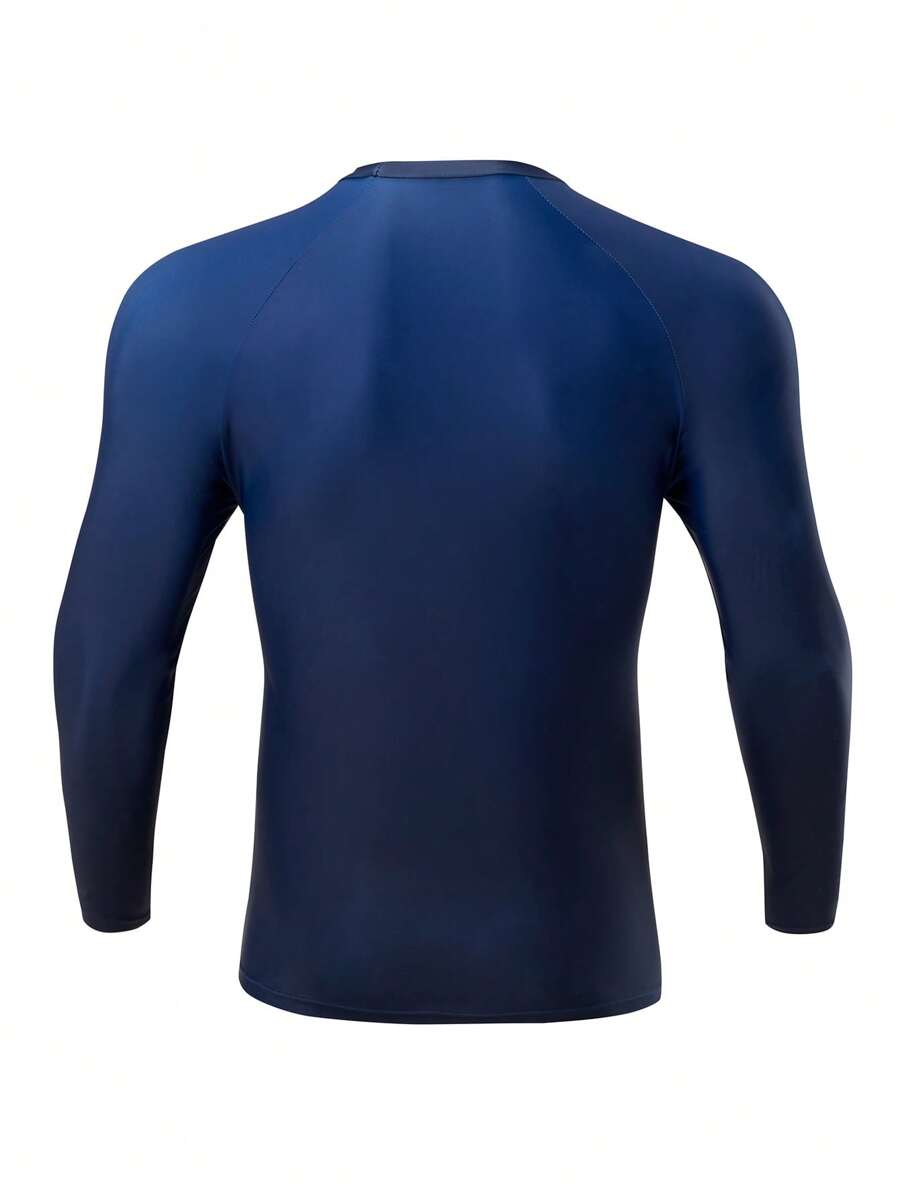 Manfinity Swimmode Men's Coconut Tree Pattern Rash Guard Long Sleeve ...