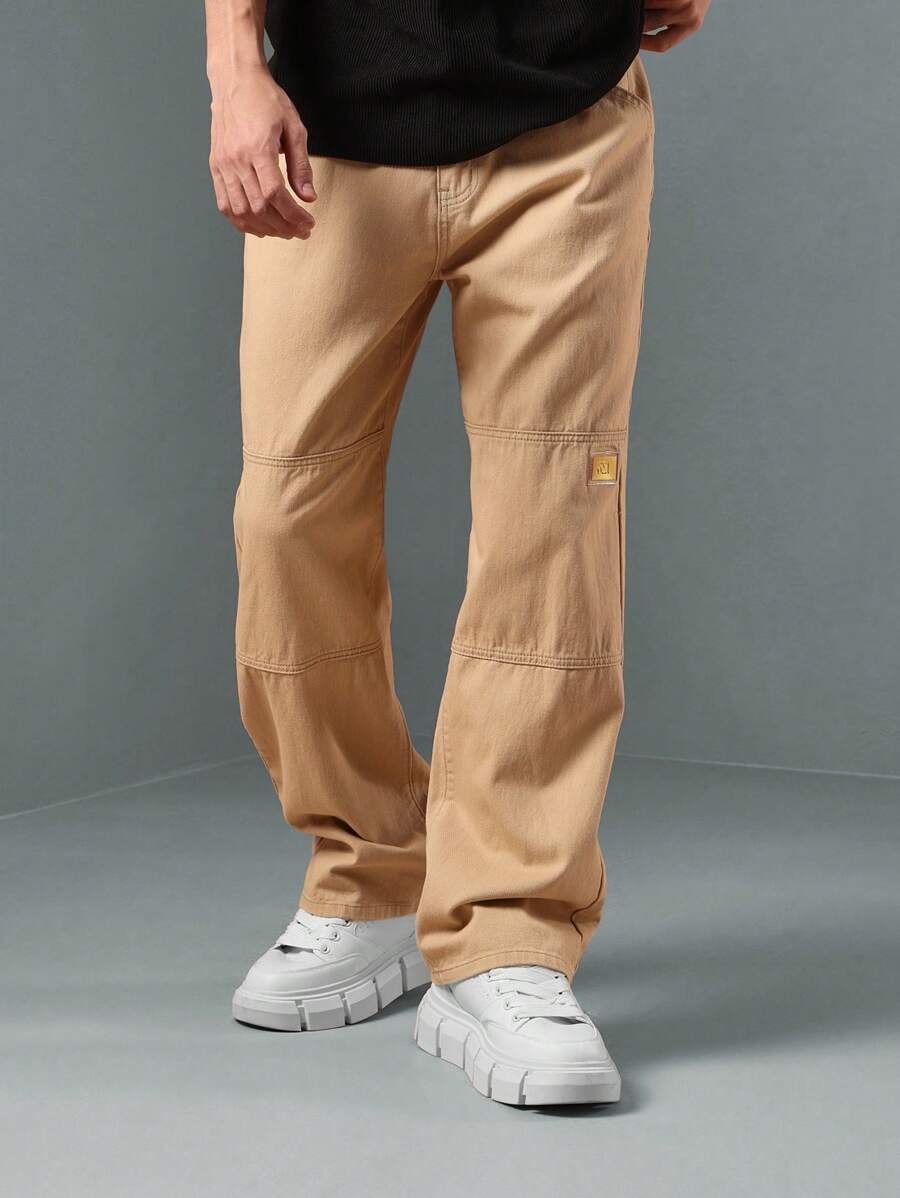 SUMWON Loose Fit Pant With Knee Panel | SHEIN EUR