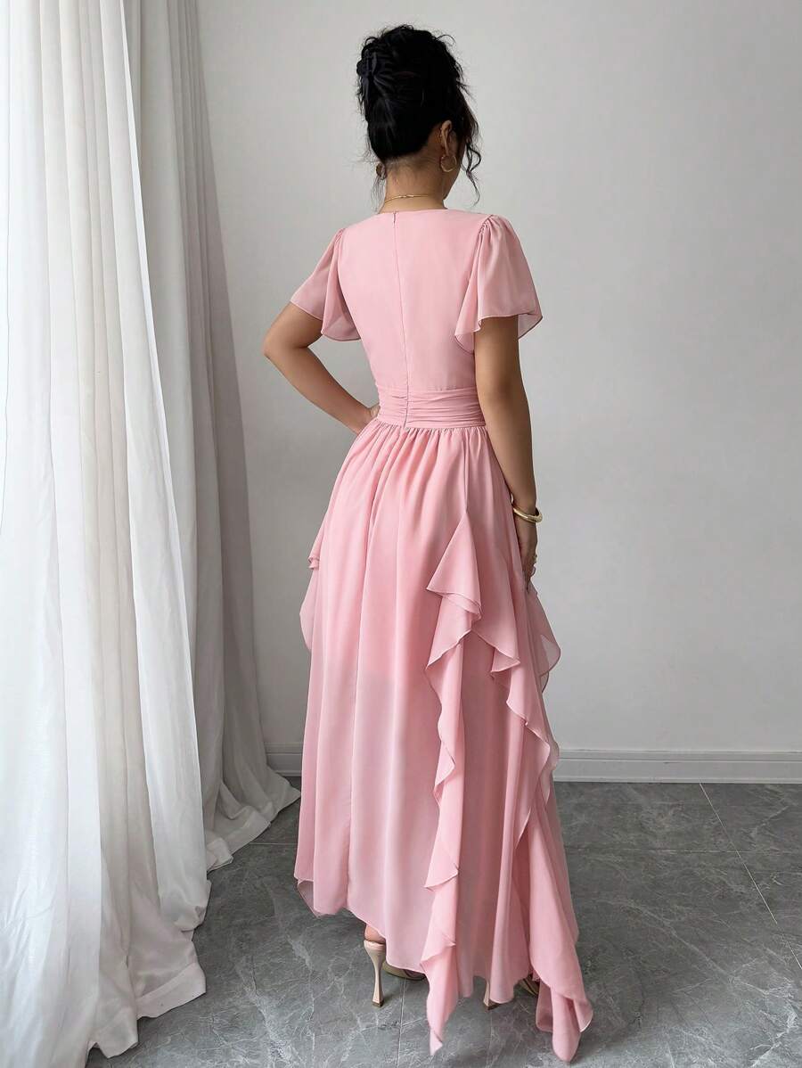 Rafferiza Elegant Figure-Flattering Ruffled Hemline Dress, French ...