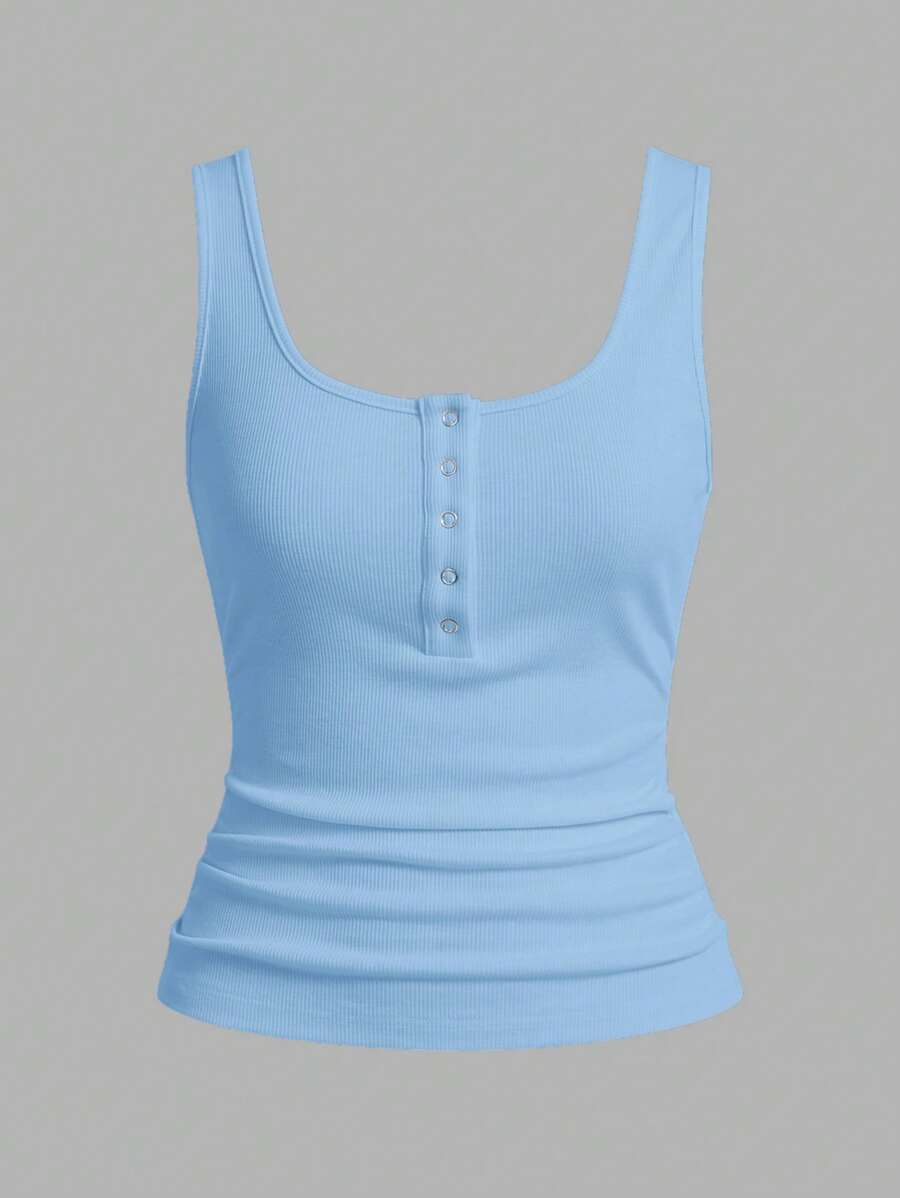 Slaydiva Casual All-Match White Cami Top With Deep U-Neck And Racerback ...