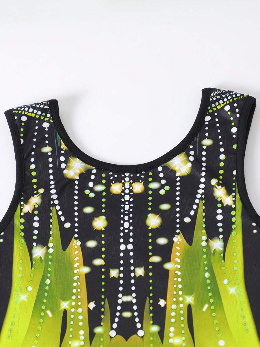 SHEIN Tween Girls Activewear - Sparkling Dance Leotard & Skirt Set ...