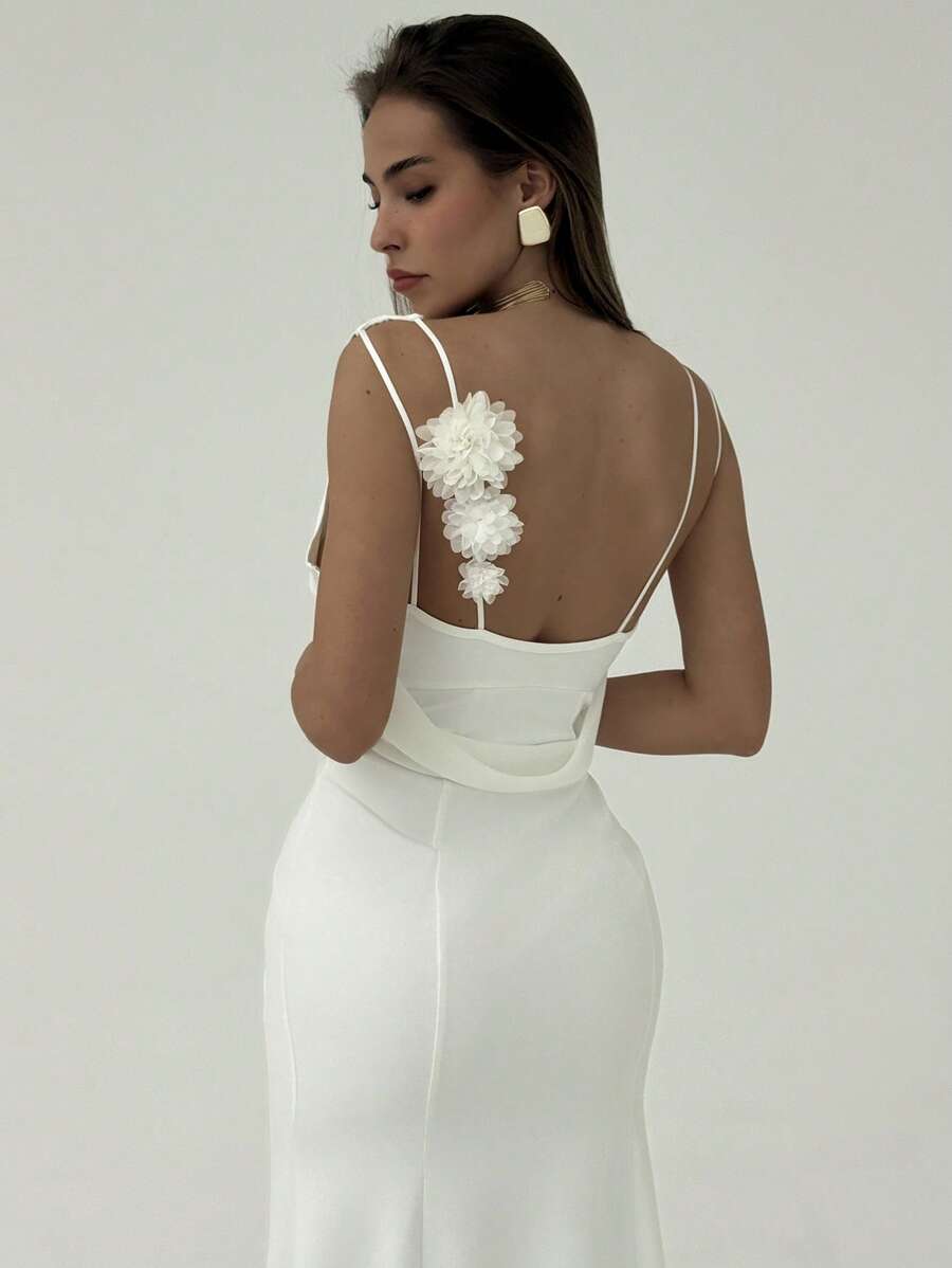 Aloruh Elegantes einfarbiges Bandeau-Kleid mit extra langer Passform ...