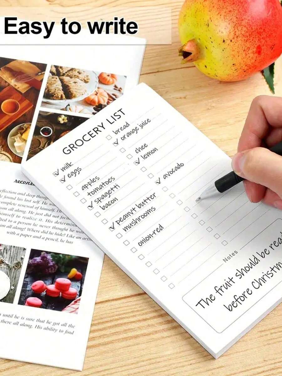 SHEIN 1pc Fridge Magnetic Shopping List Pad, White Magnetic Memo Pad ...