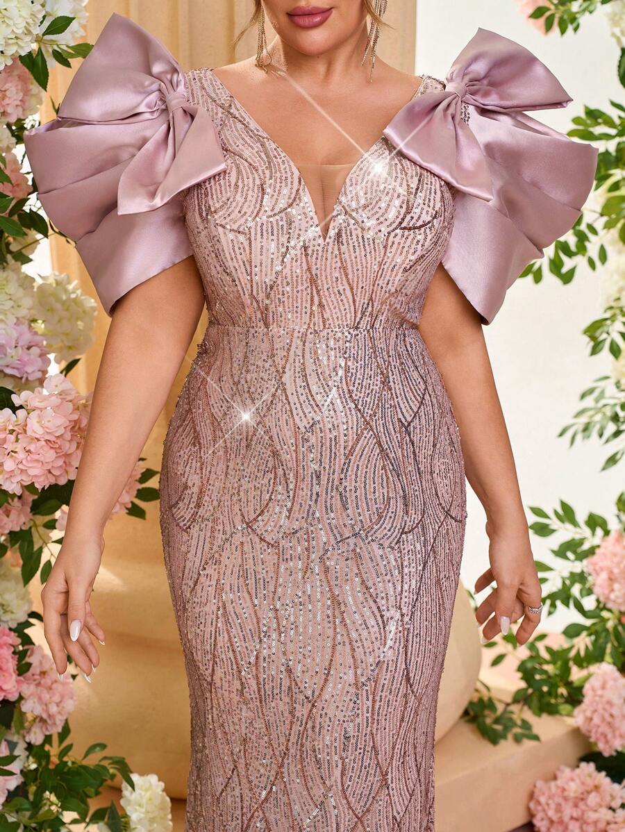 SHEIN X Izzy Darnell Glamrae Vestido formal plus size elegante ...