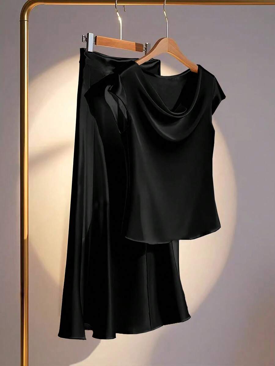 SHEIN Clasi Women Elegant Commuting Solid Color Ruffled Collar Shirt ...