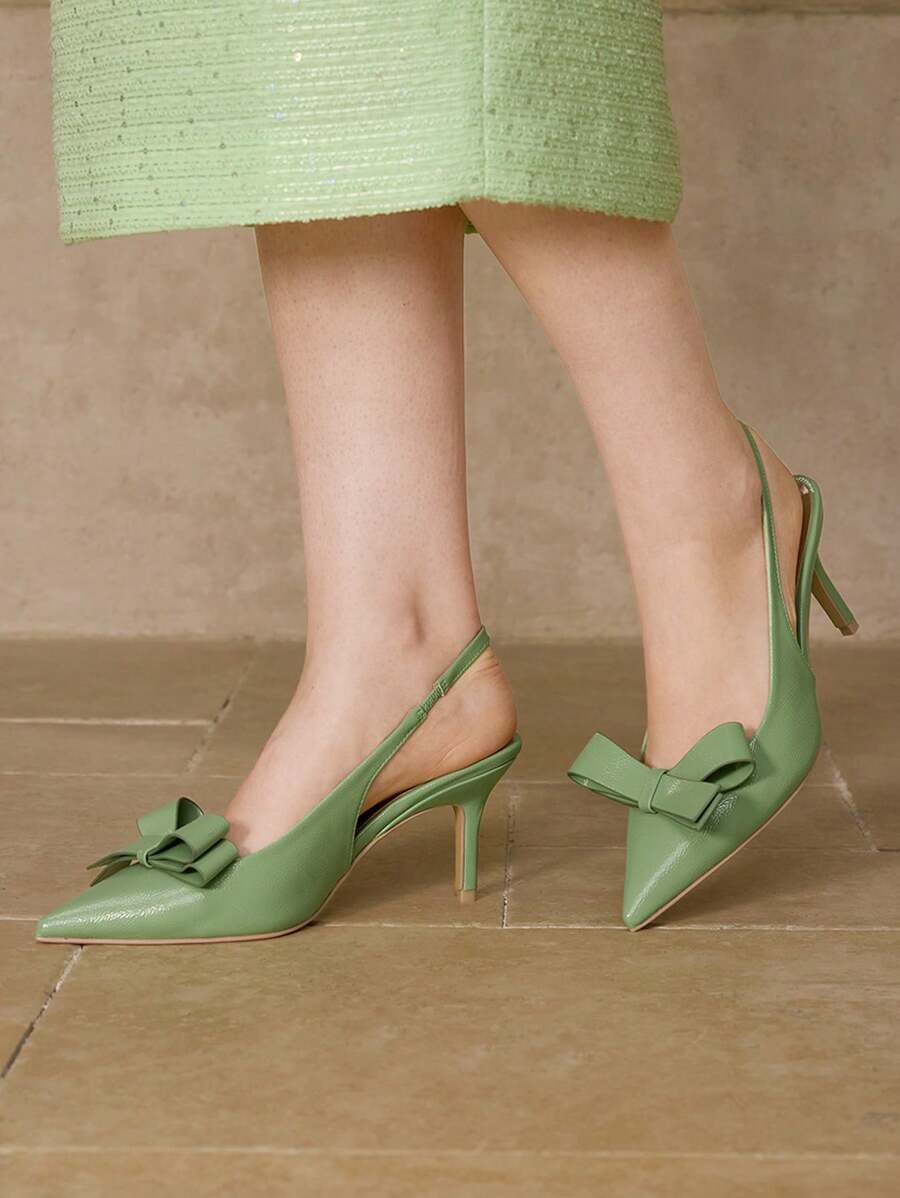 MOTF PREMIUM WOMEN'S BOW DECOR POINTED TOE STILETTO HIGH HEELS ...