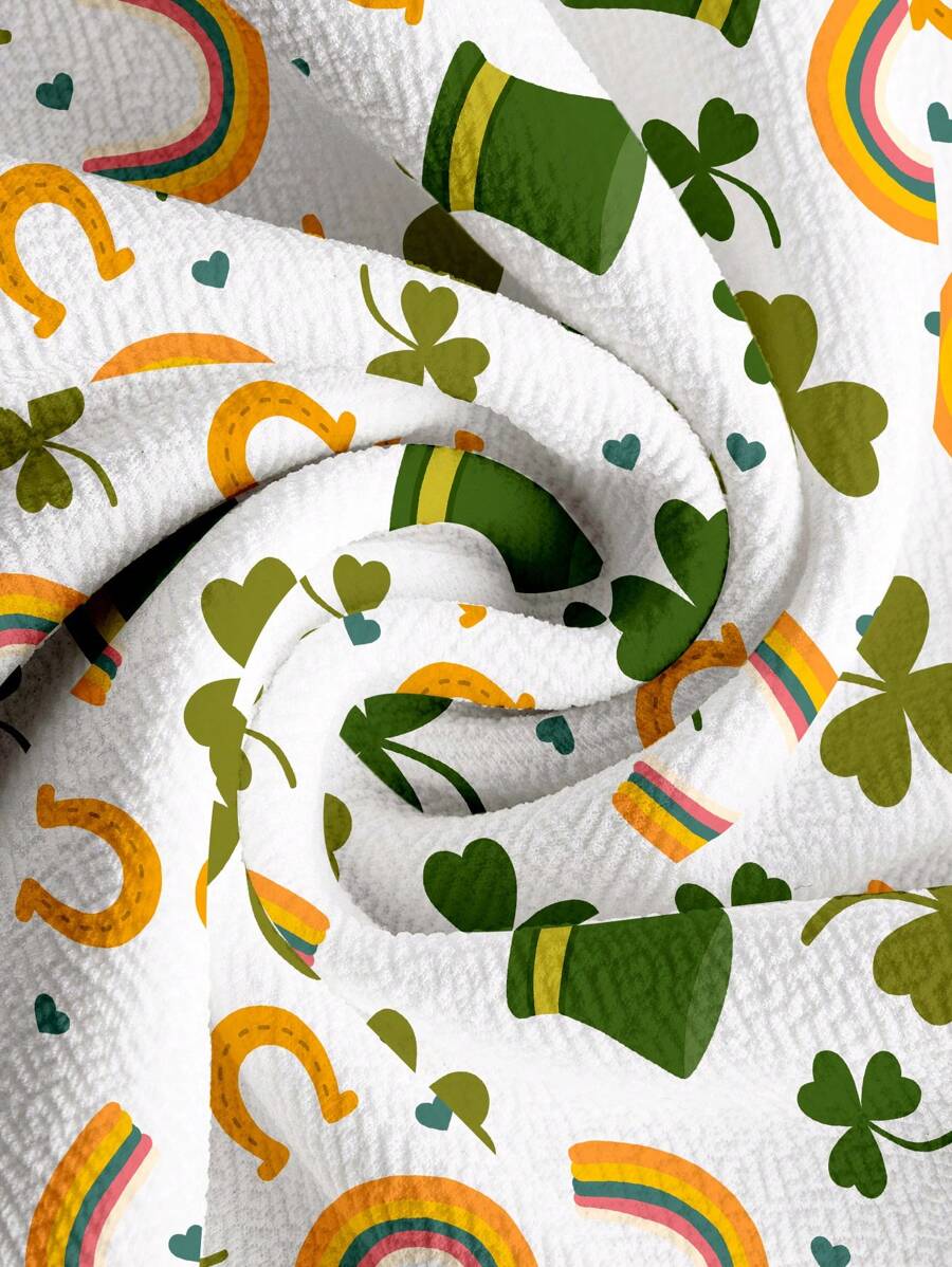 SHEIN TaskFit St. Patrick's Day Shamrock Print Good Luck Nursing ...