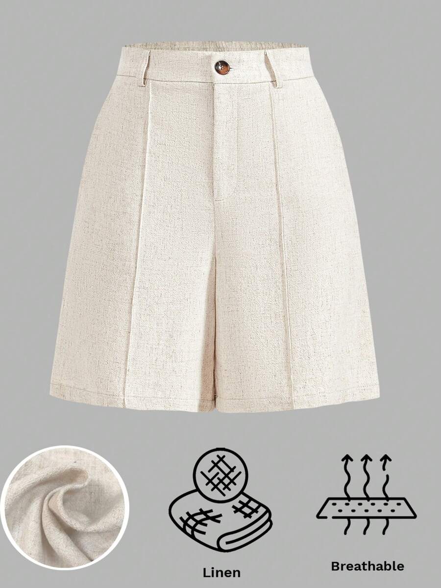 SHEIN LUNE Jorts Summer Clothes Shorts De Mujer Summer Shorts Linen ...