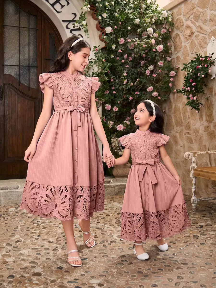 Tween Girls Purple Flower Lace Trim Stand Collar Open Front Cardigan ...