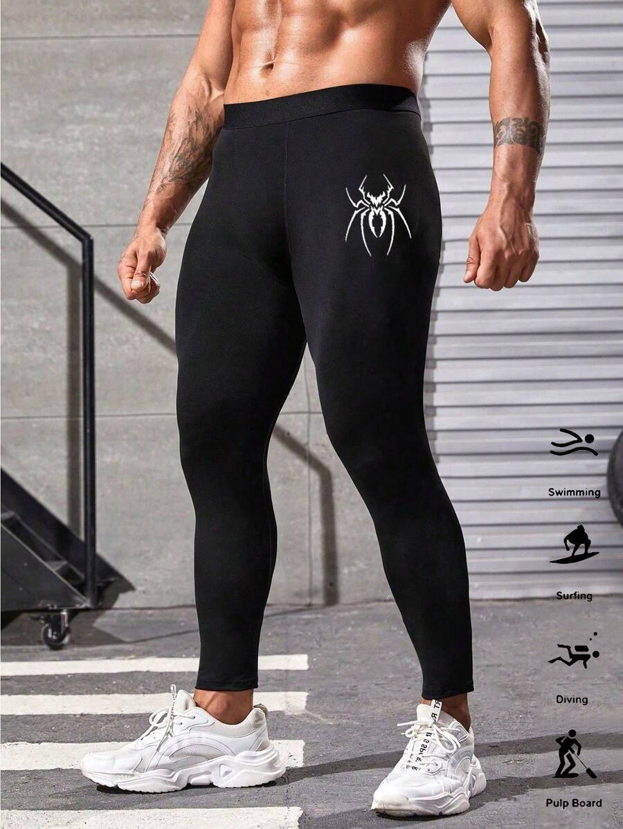 Manfinity Sport Corelite Men's Spider Graphic High Stretch Workout ...