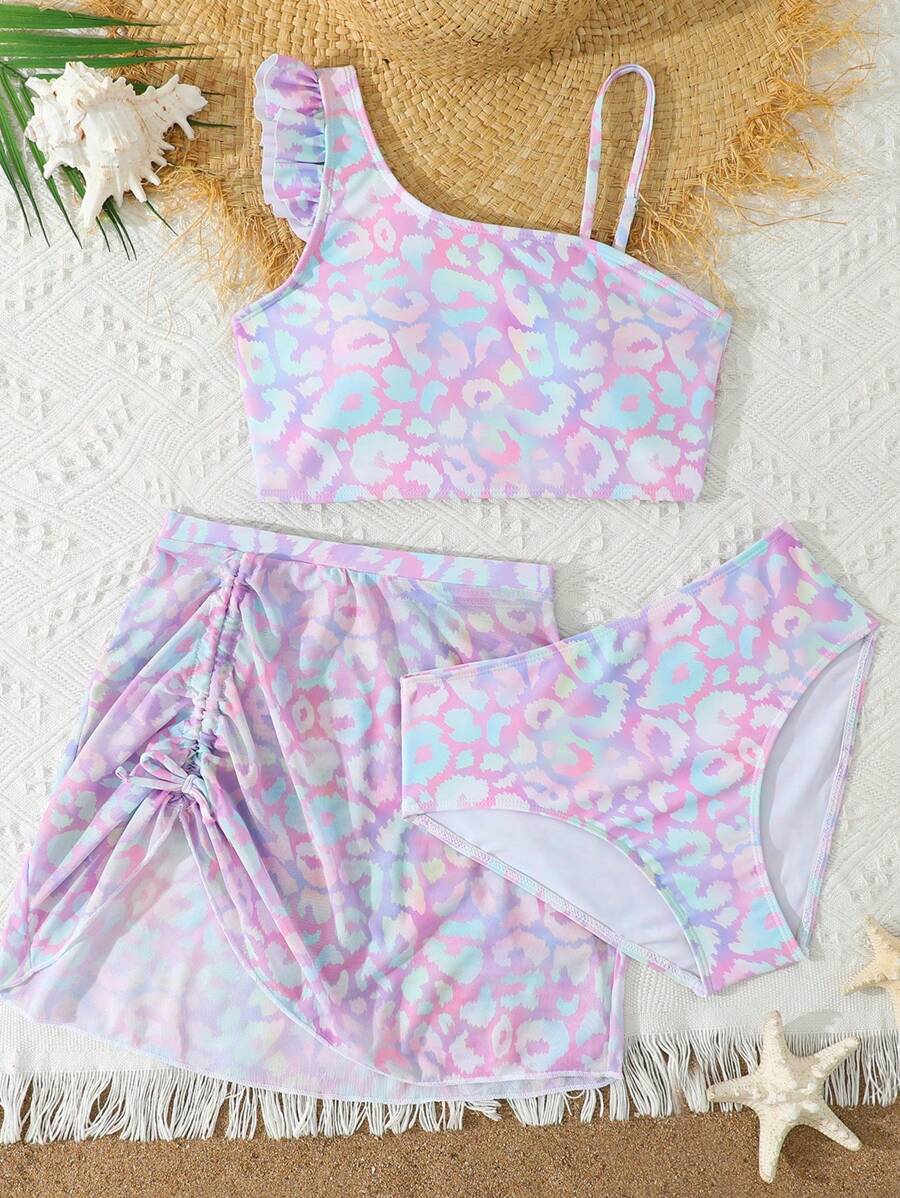 Conjunto de Maiô Bikini com Estampa de Leopardo para Meninas Pré ...