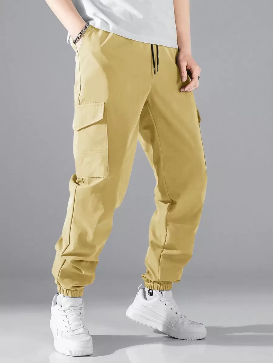 Manfinity Hypemode Loose Fit Men's Flap Pocket Side Drawstring Waist ...