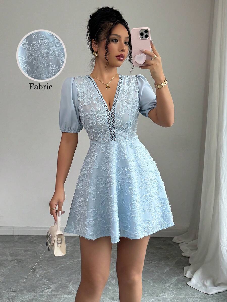 Elenzga Vestido corto de verano elegante con cortes para mujer | Moda ...