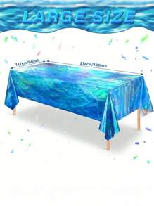 SHEIN 3 Pcs Iridescent Ocean Waves Tablecloths, 54 X 108 Inch ...