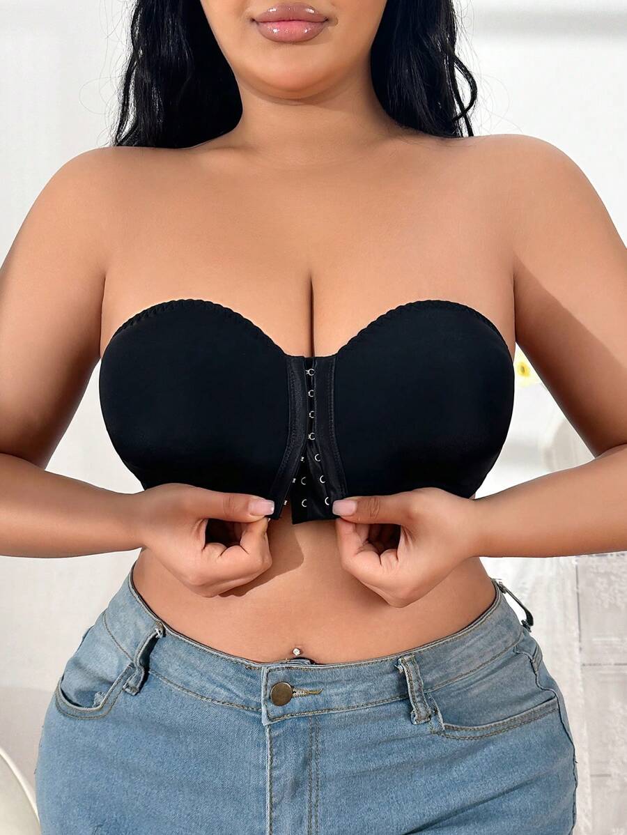 SHEIN Plus Size Wireless Front Closure Seamless Bra | SHEIN USA