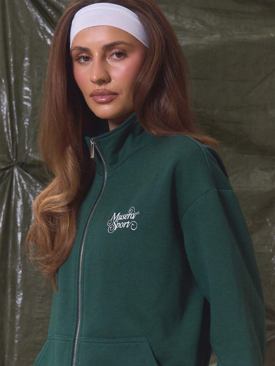 Musera Sport Jaqueta Esportiva com Zíper, Gola Alta e Modelagem ...