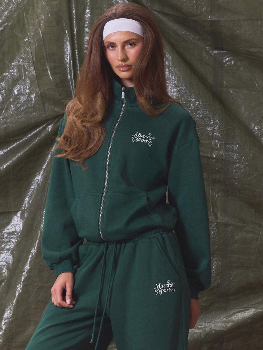 Musera Sport Jaqueta Esportiva com Zíper, Gola Alta e Modelagem ...