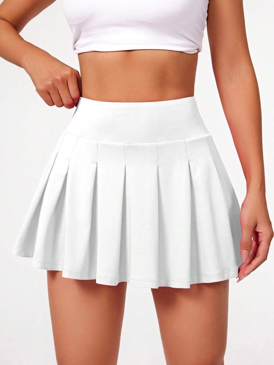 CourtClass Solid Color Pleated Sports Skirt Shortstennis Skirt Athletic ...