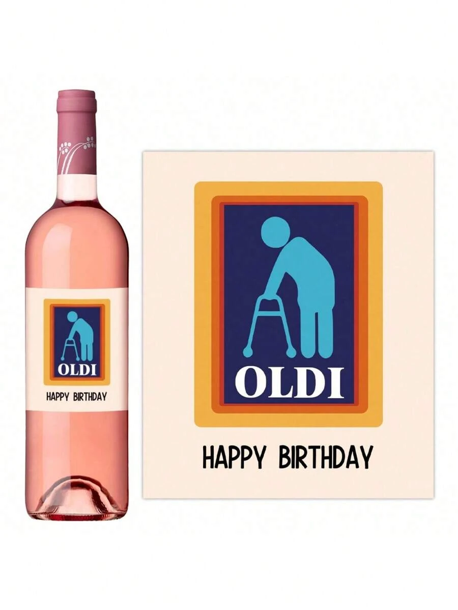 SHEIN 4pcs/Pack Funny Birthday Wine Bottle Label For Him Elder, Rude ...