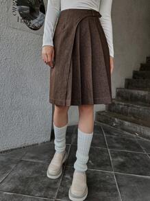 Dazy Designer Falda con detalle de pliegues | Mode de Mujer | SHEIN España