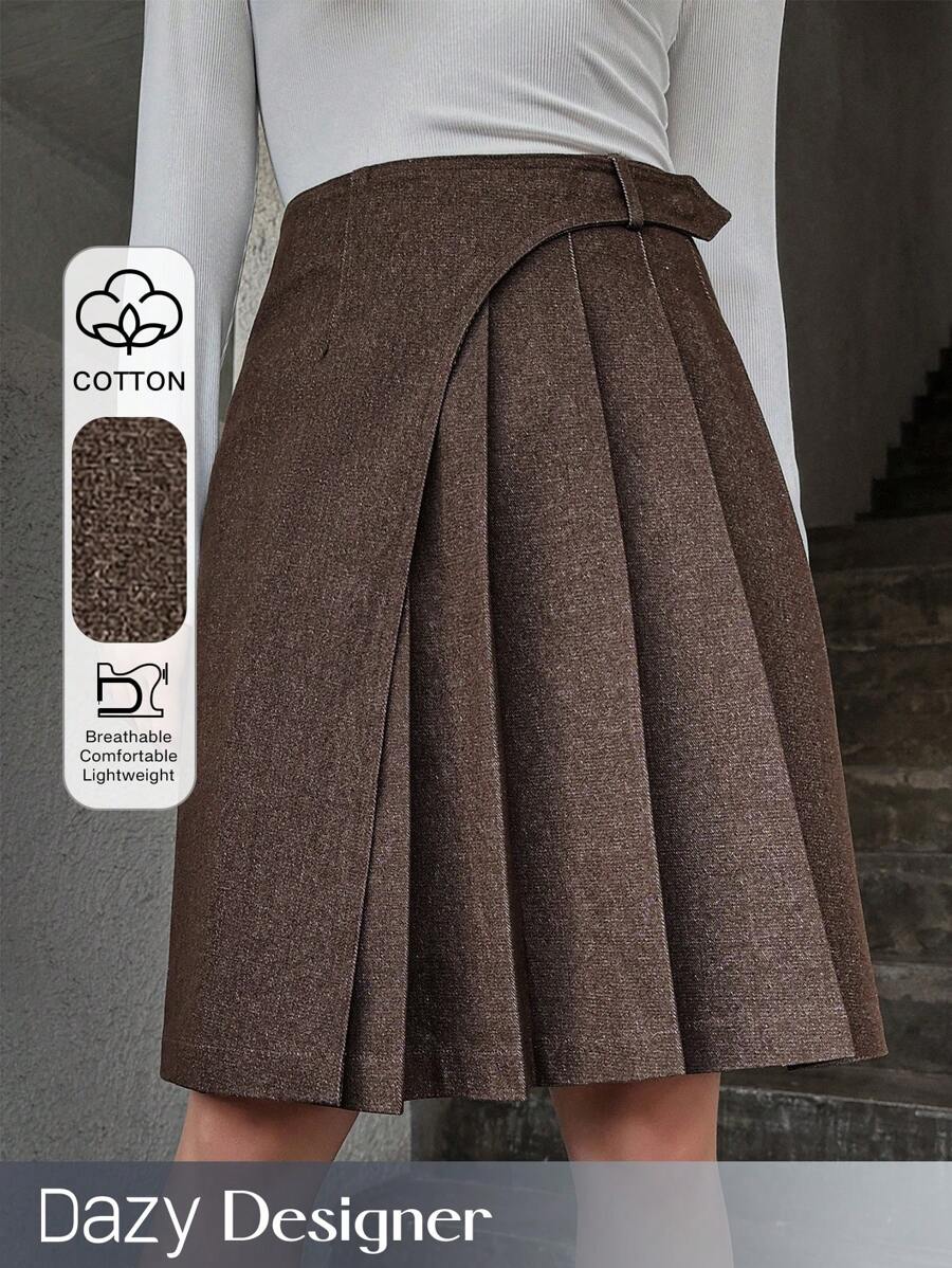 Dazy Designer Falda con detalle de pliegues | Mode de Mujer | SHEIN España