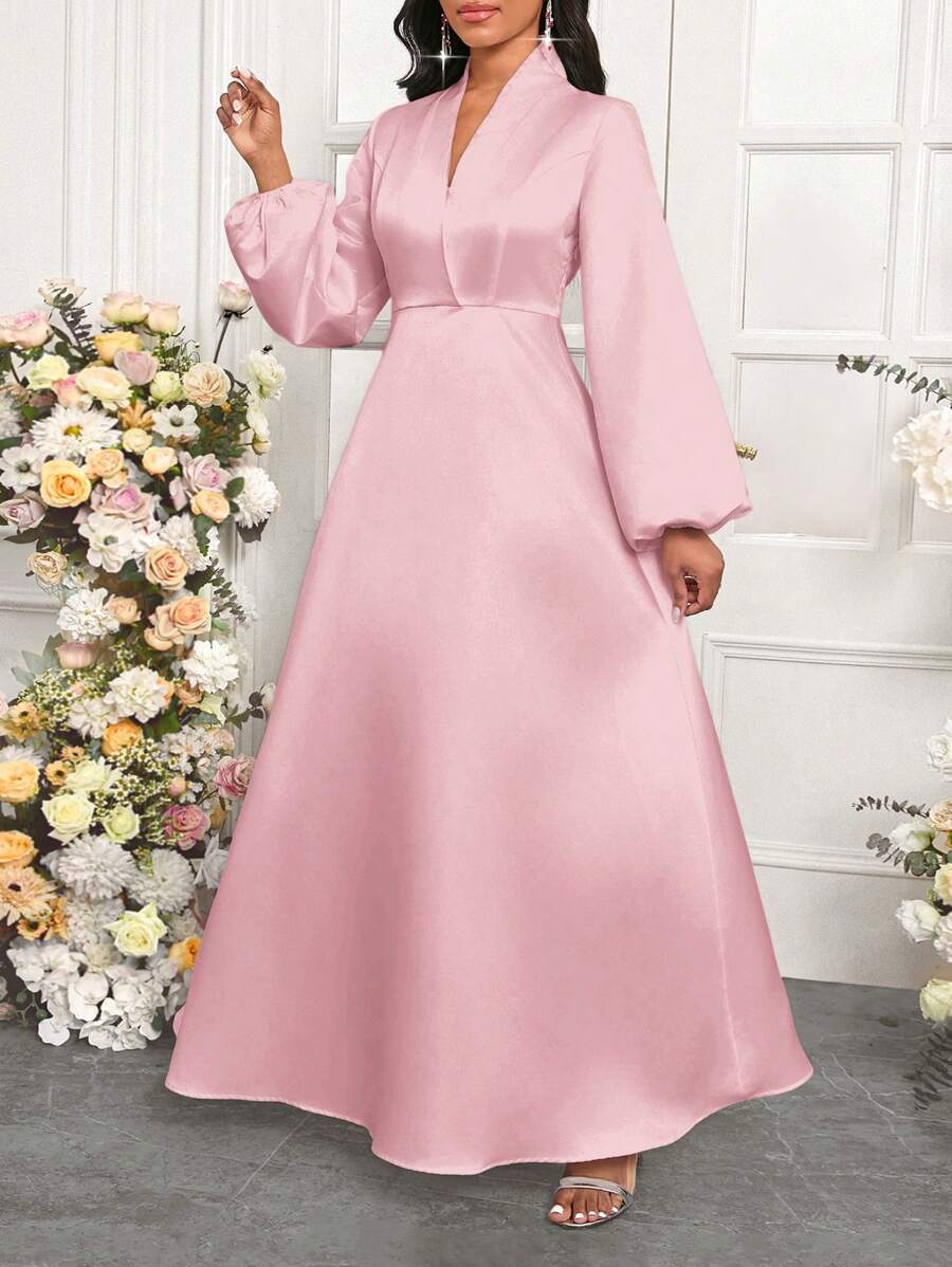 SHEIN Lady White Satin Maxi Dress, Wedding Occasion, Party, Valentine's ...