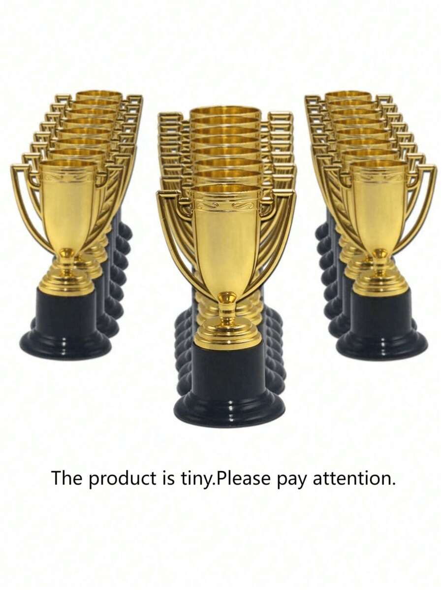 5pcs Plastic Material Golden Small Trophy Party Award Props Photo Props Valentine DAY ...