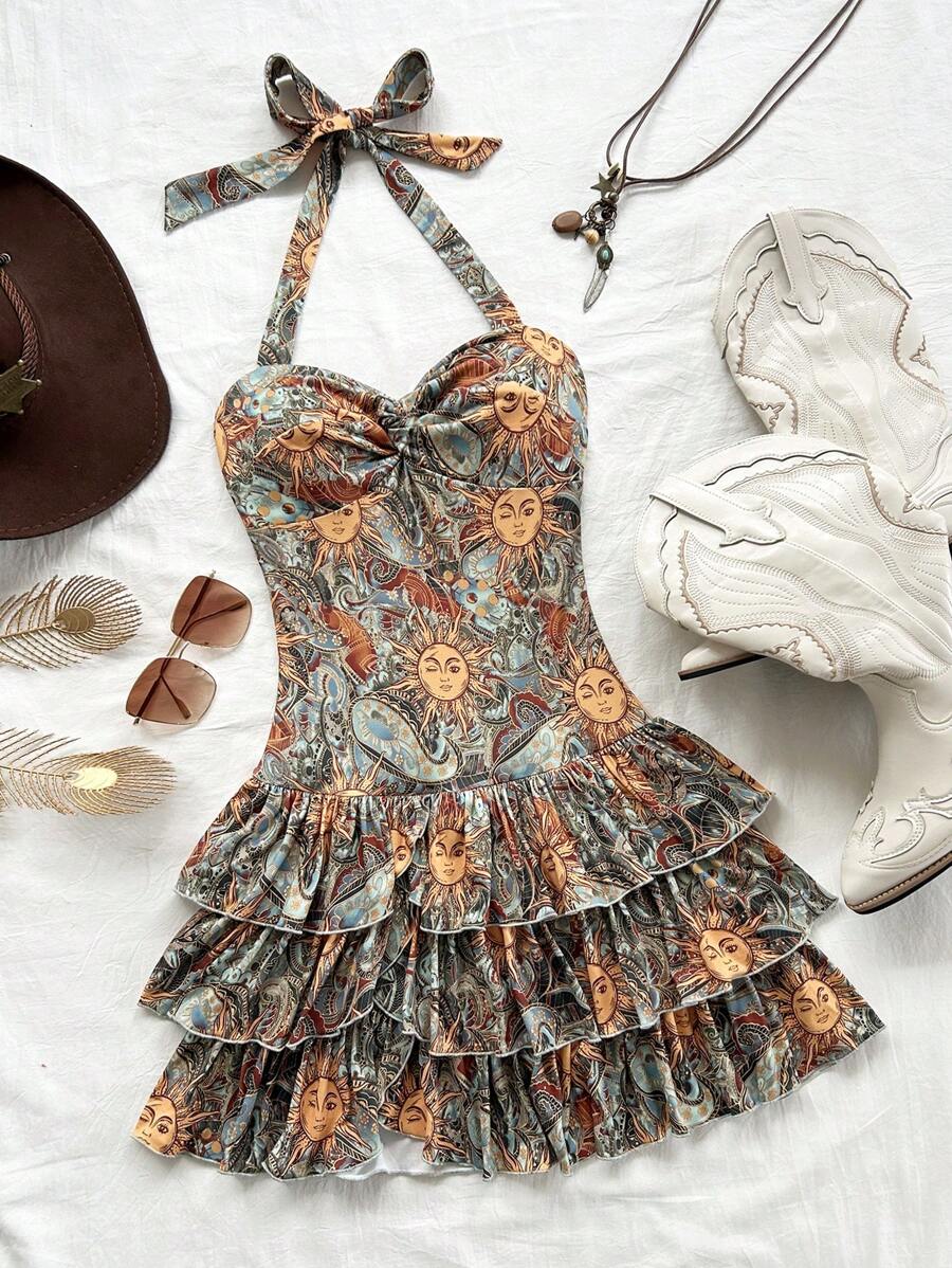Soleia Vacation Women's Apricot Mesh Sequin Patchwork Ruched A-Line ...