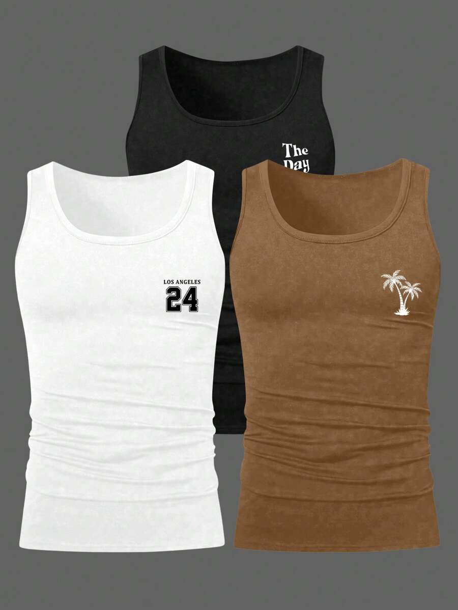 Manfinity Homme Manfinity Homme 3-Pack Men's Solid Color Round Neck ...