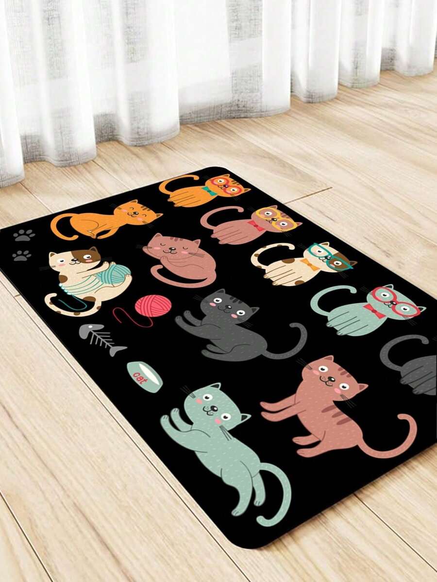 SHEIN 1pc Multi-Color Cat Pattern Pet Feeding Pad, Training Pet Pad ...