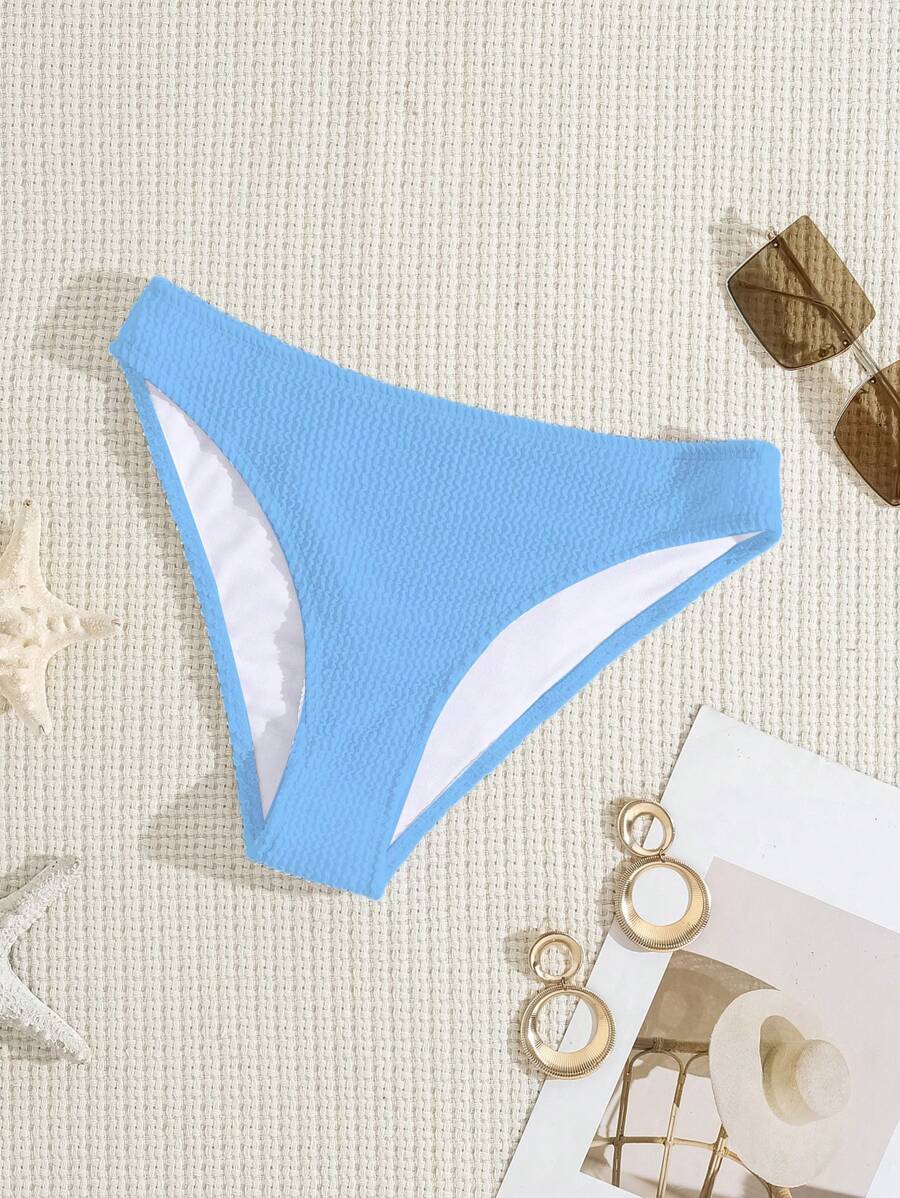 SHEIN Swim Women Plain Solid Color Triangle Swim Bottoms, Minimalist ...