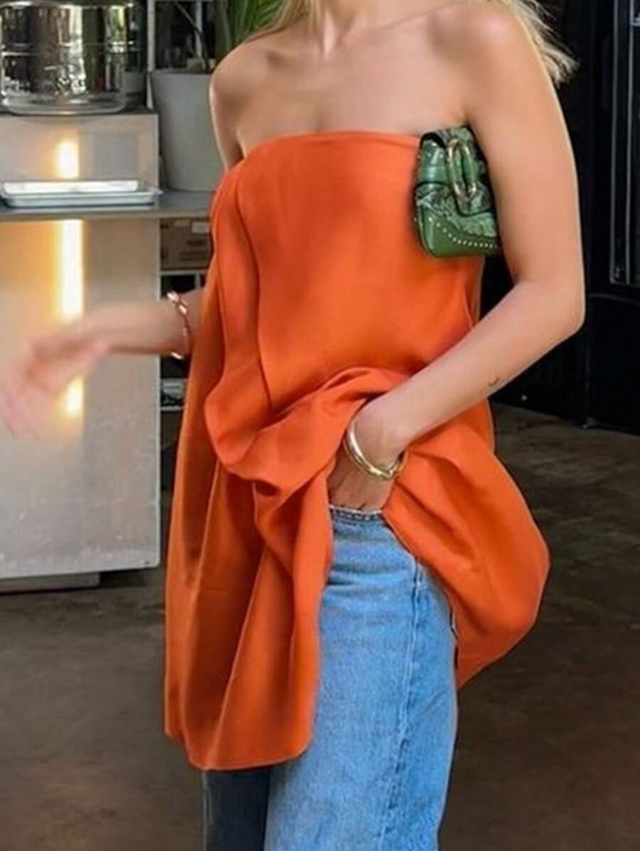 SHEIN Essnce Women Simple Solid Color Casual Blouse | SHEIN USA