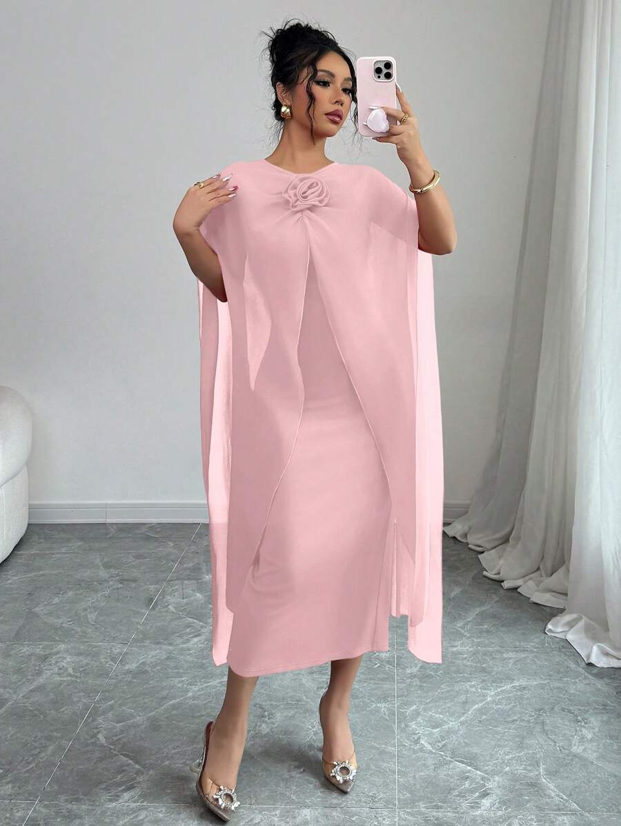 Elenzga French Elegant Party Date Gathered Fitted Shawl Collar Ruffle ...