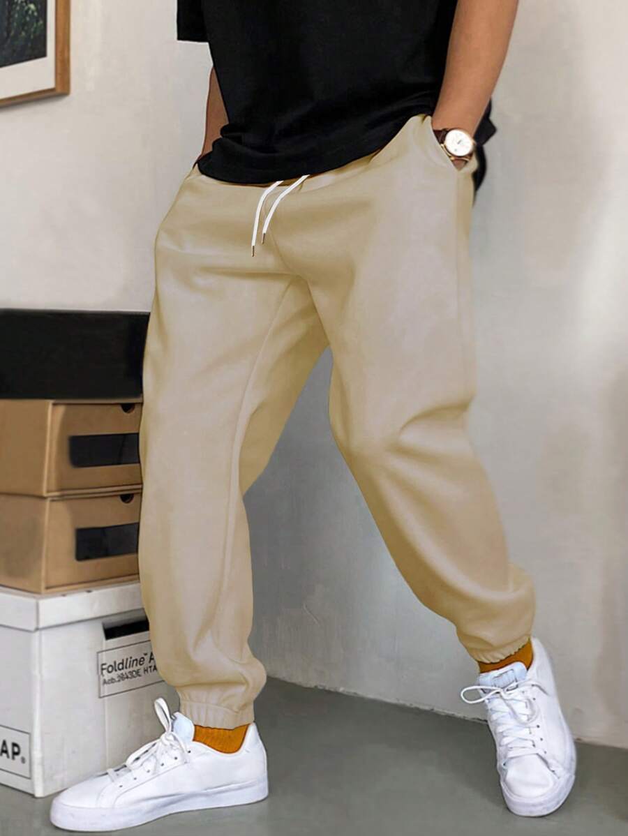 Manfinity Homme Men's Casual Solid Color Drawstring Waist Jogger Pants ...