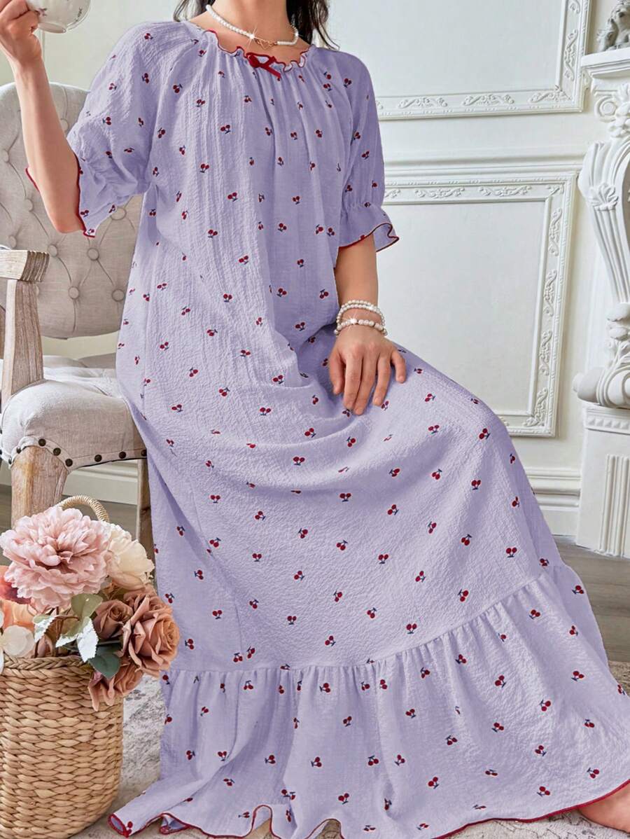 CottageSlumber Camicia da notte da donna con maniche a palloncino e ...