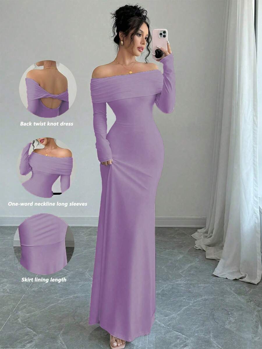 Rafferiza Sexy Elegant Fitted Long Sleeve Cinched Waist Double Layer ...